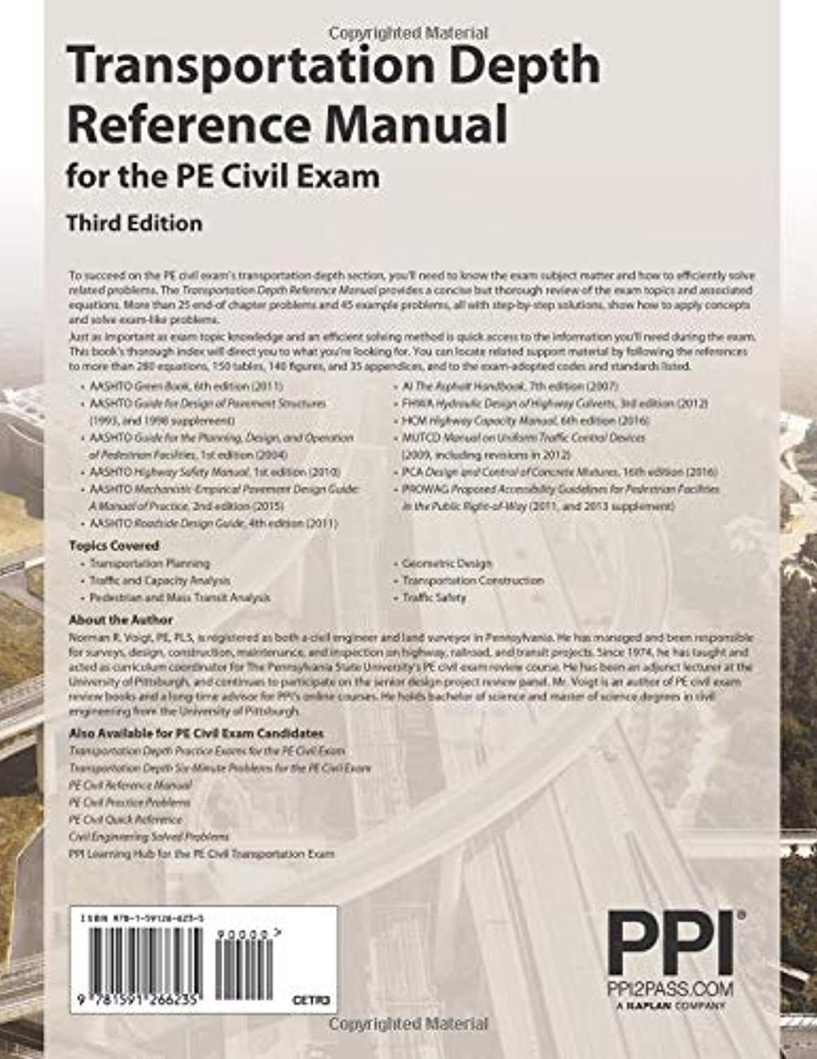 PPI Transportation Depth Reference Manual for the PE Civil Exam, 3rd E — Books Express